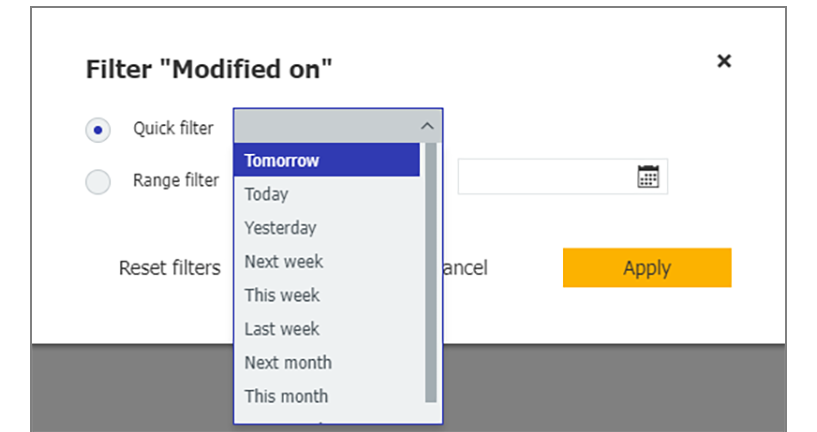 See key documents quickly: by date filter